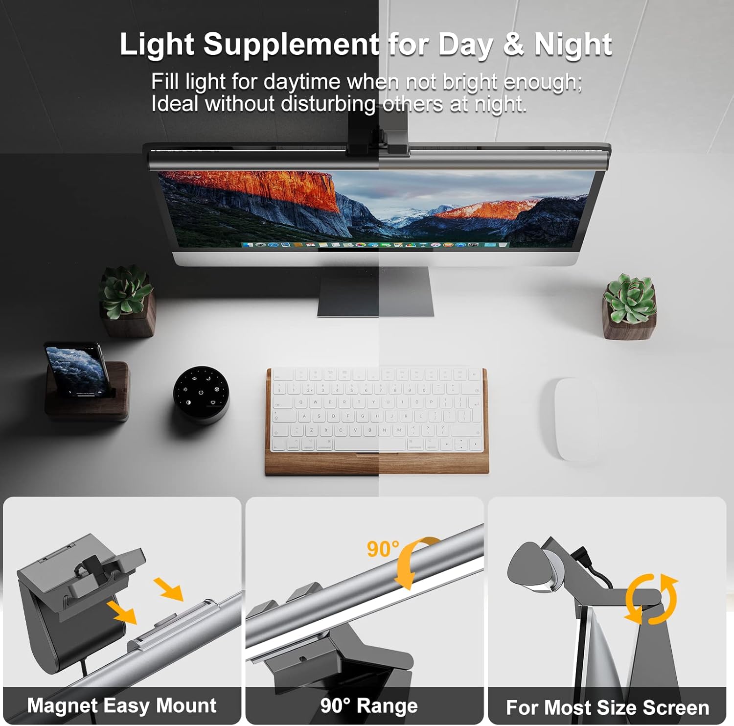 MG Monitor Light Bar, LED Computer Light with Wireless Controller RGB ...