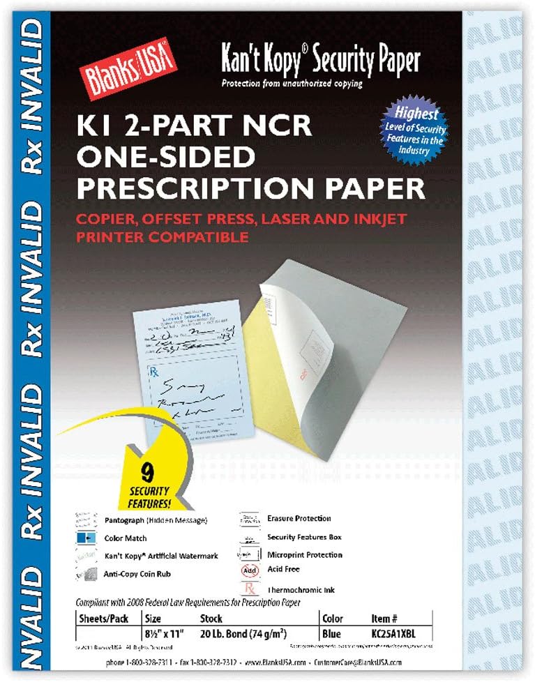 Amazon.com : Kant Kopy Security Prescription Paper 2,500 Pack : Office ...