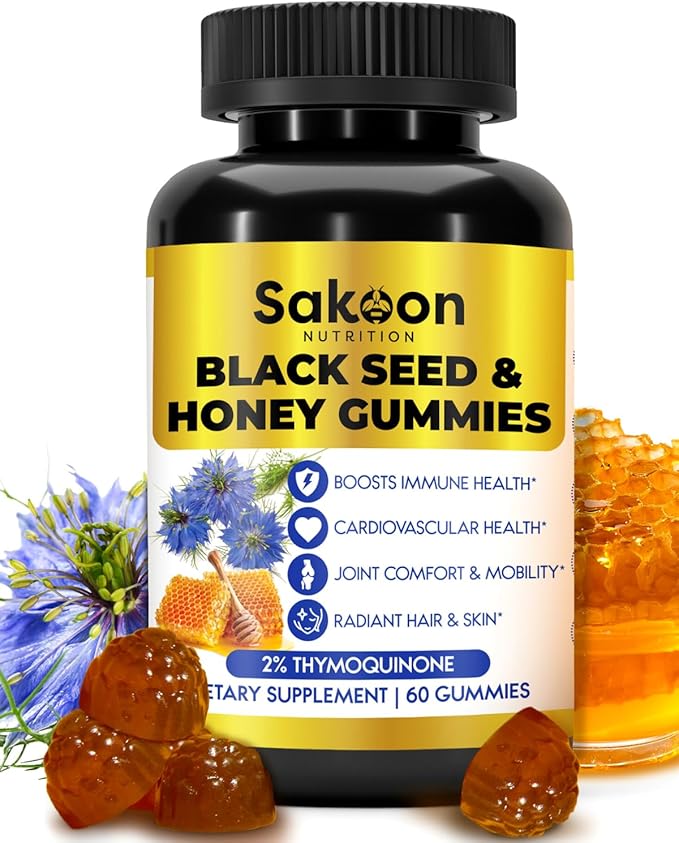 Amazon.com: Sakoon nutrition Black Seed Oil & Honey Gummies W/ 2% ...
