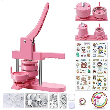 Amazon.com: Happizza Button Maker Machine Multiple Sizes, Pin Maker ...