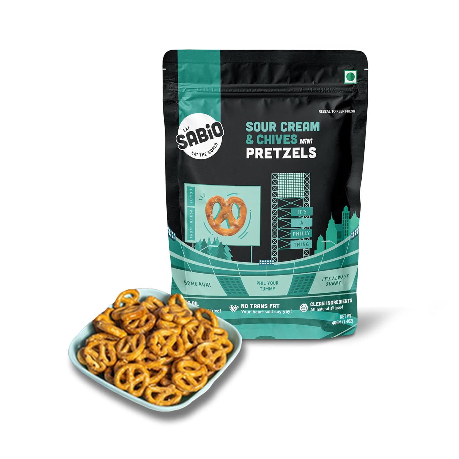 SABIO Mini Pretzels - Sour Cream and Chive Flavour (Pack of 3, 40 GM ...