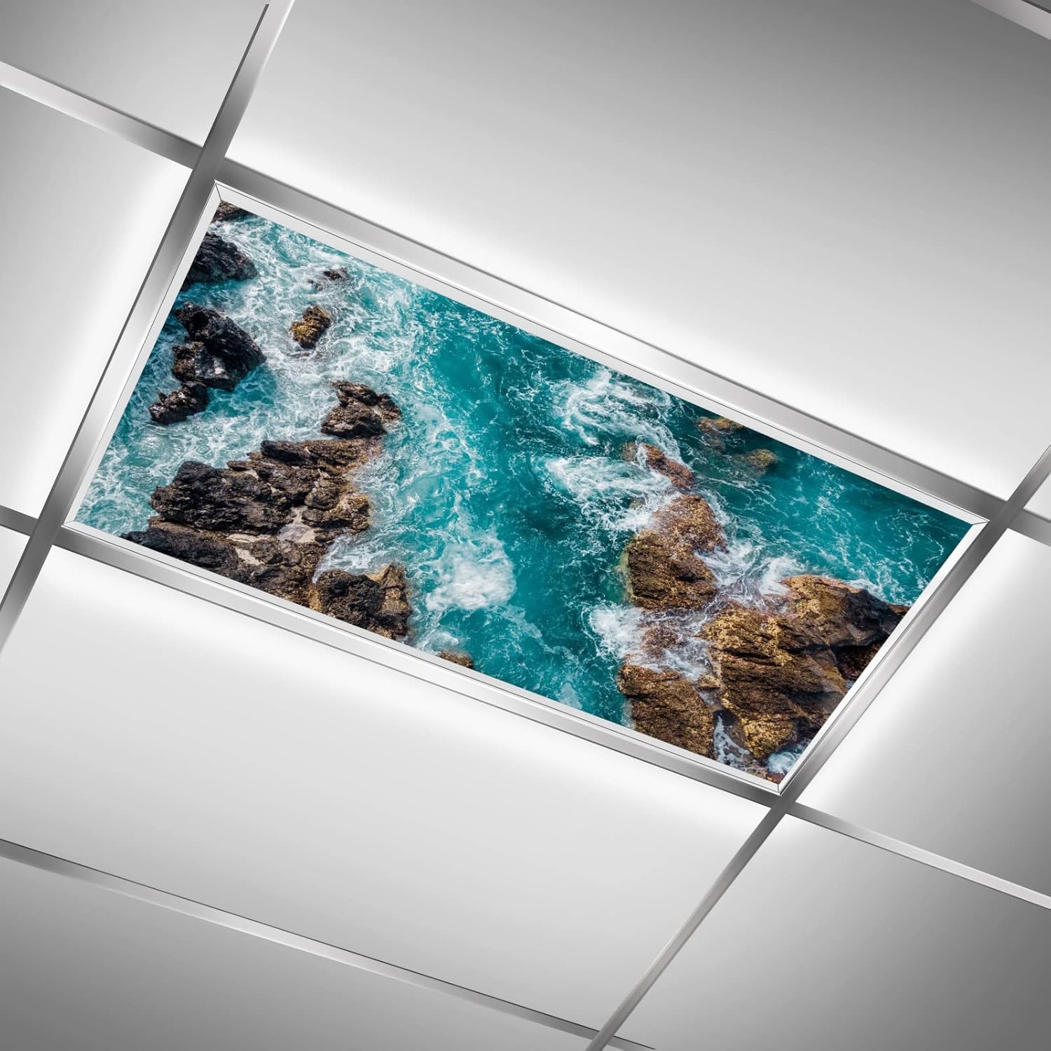 Lights Fluorescent Light Covers for Classroom Office Ocean Coastline ...