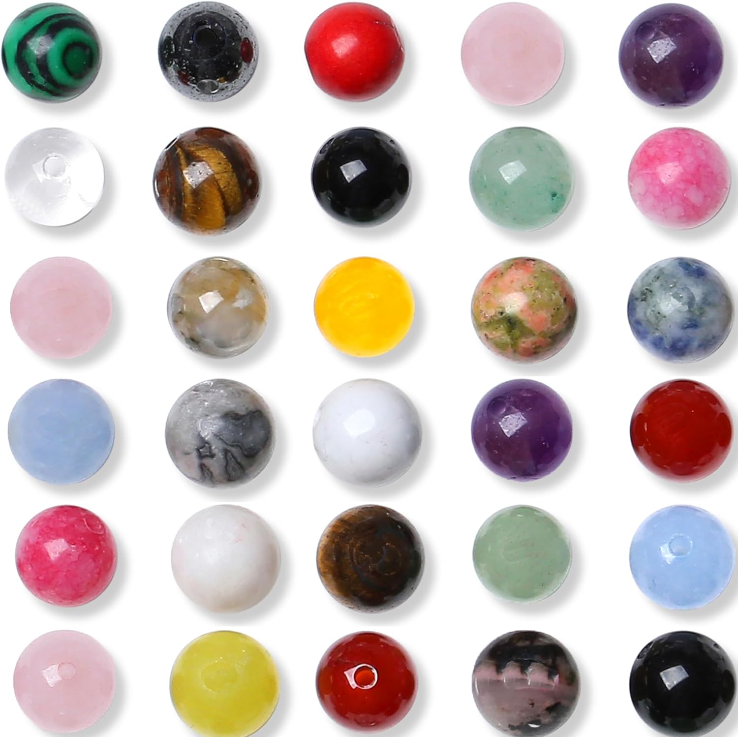 Amazon.com: NUKAYAI Natural Stone Beads 100pcs 8mm Round Stone Beading ...