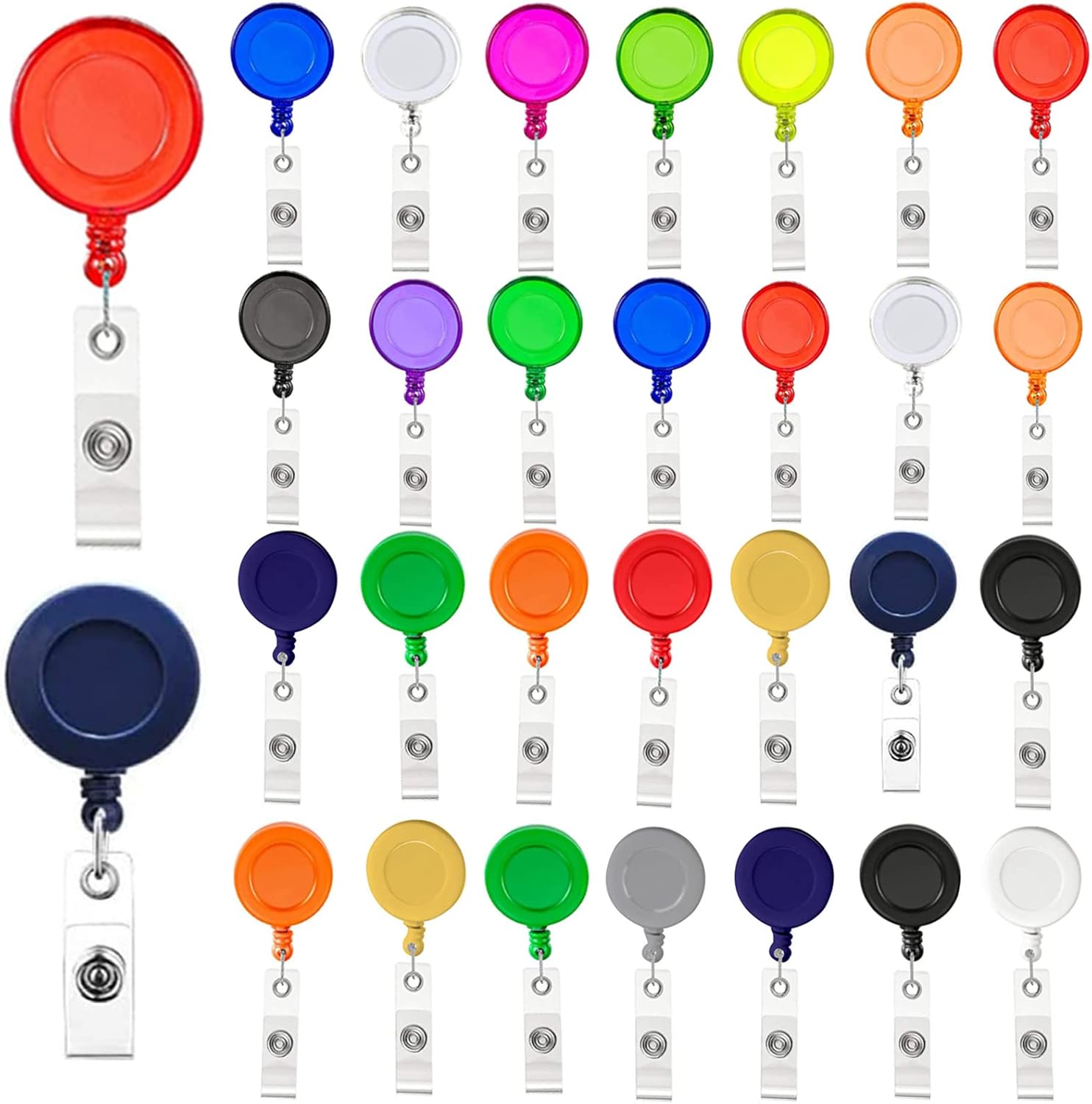 Amazon.com : 30 Pack Retractable Badge Holders, Black Badge Holder ...