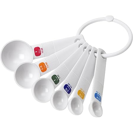 Tala Plastic Measuring Spoons, Set of 6 Spoons with 1/4 tsp/1.25ml - 1 ...