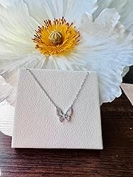 Amazon.com: Ellie Ruth 925 Sterling Silver Butterfly Zirconia Pendant ...