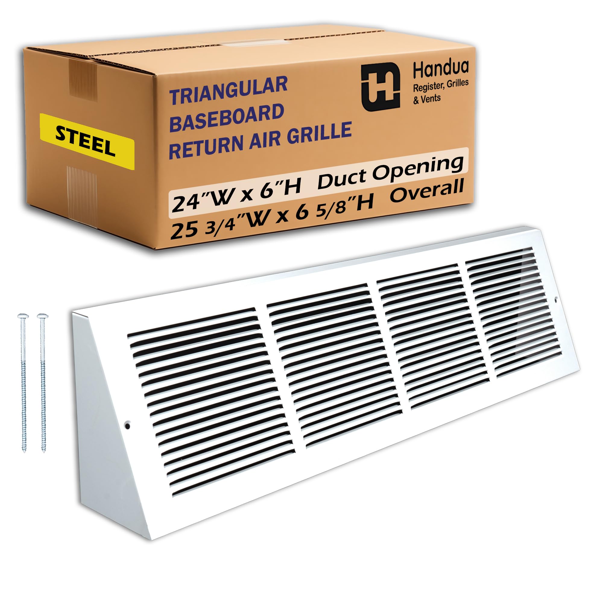 Snapklik.com : Fits 24x6 Duct Opening Steel Triangular Baseboard Return ...