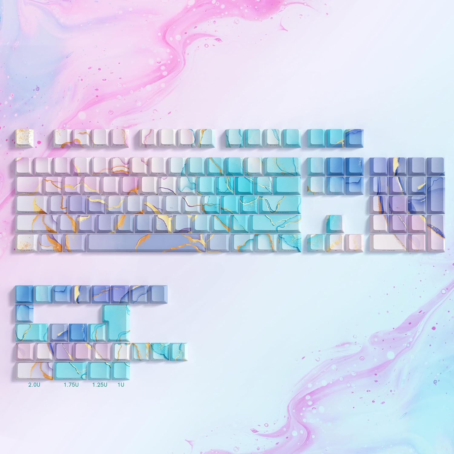 Amazon.com: Womier PBT Keycaps-Shine Through Keycaps 75 Percent, Side ...