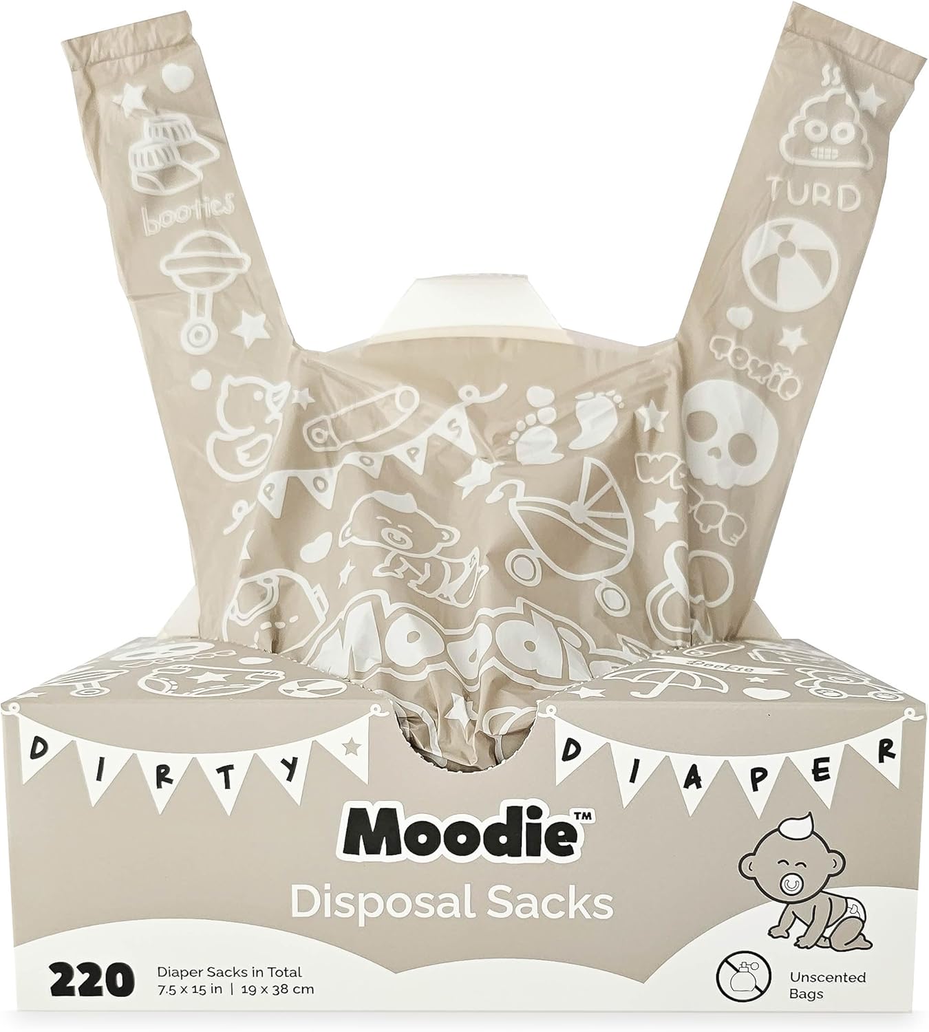 Amazon.com: NEW Baby Disposable Diaper Sacks (220 BAGS in TOTAL) 7.5" x ...