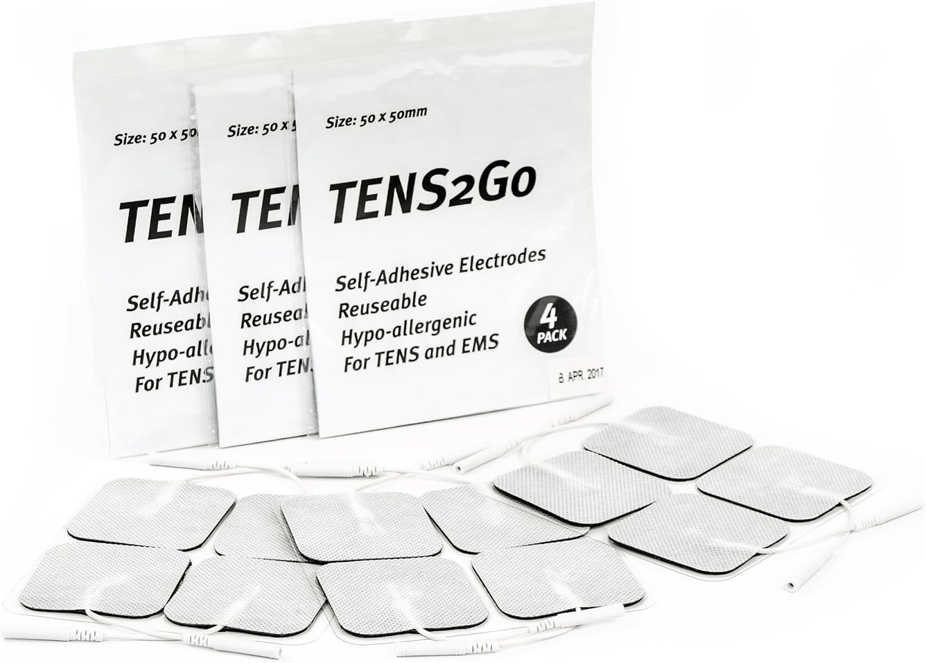 12 x TENS Machine Replacement Pads (3 Packs of 4), Back, Shoulder, Hip ...