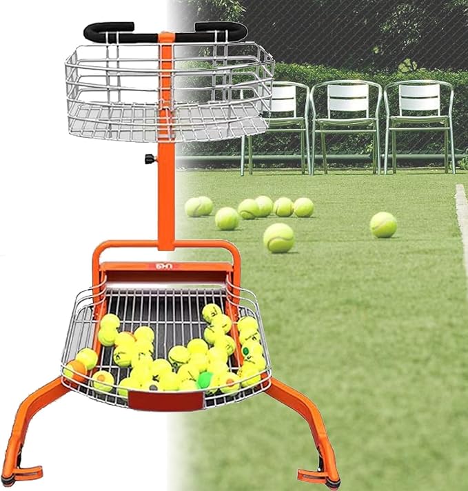 Amazon.com: Automatic Tennis Ball Retriever Cart - Hand Push Tennis ...