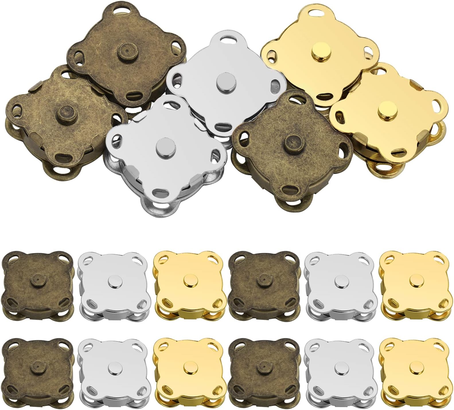 12 Pack Magnetic Buttons, Magnetic Bag Fasteners, Metal Snap Buttons ...