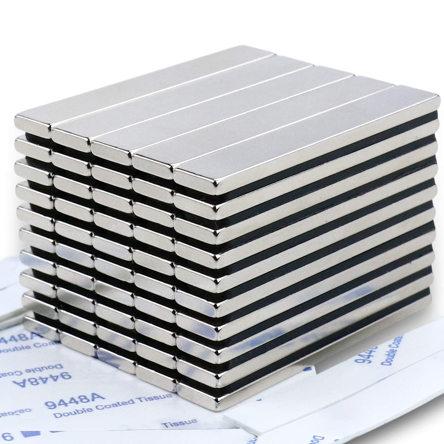 Strong Neodymium Bar Magnets (50 Pack) - 2X Stronger, 2X Thicker ...