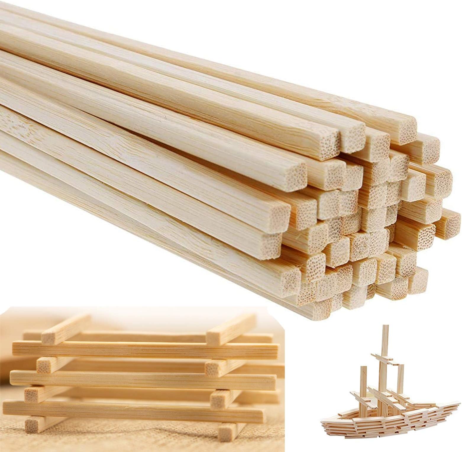 Belle Vous Bambus 100er Pack Holzstäbchen zum Basteln aus Naturholz ...