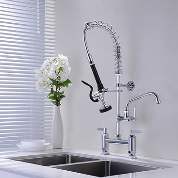 Mini Deck Mount Commercial Pre-Rinse Mixer Taps 7 Inch Kitchen Sink ...