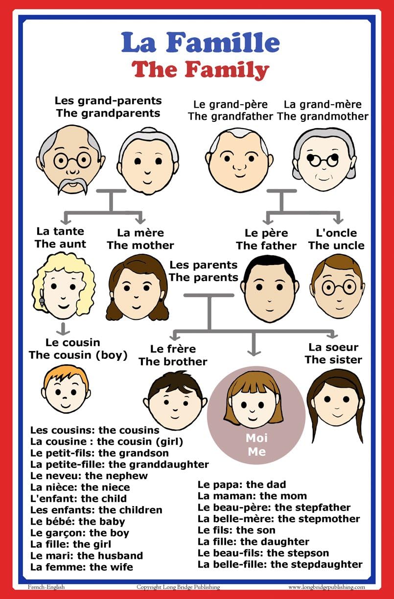 Amazon.com: Long Bridge Publishing French Language School Poster: words ...