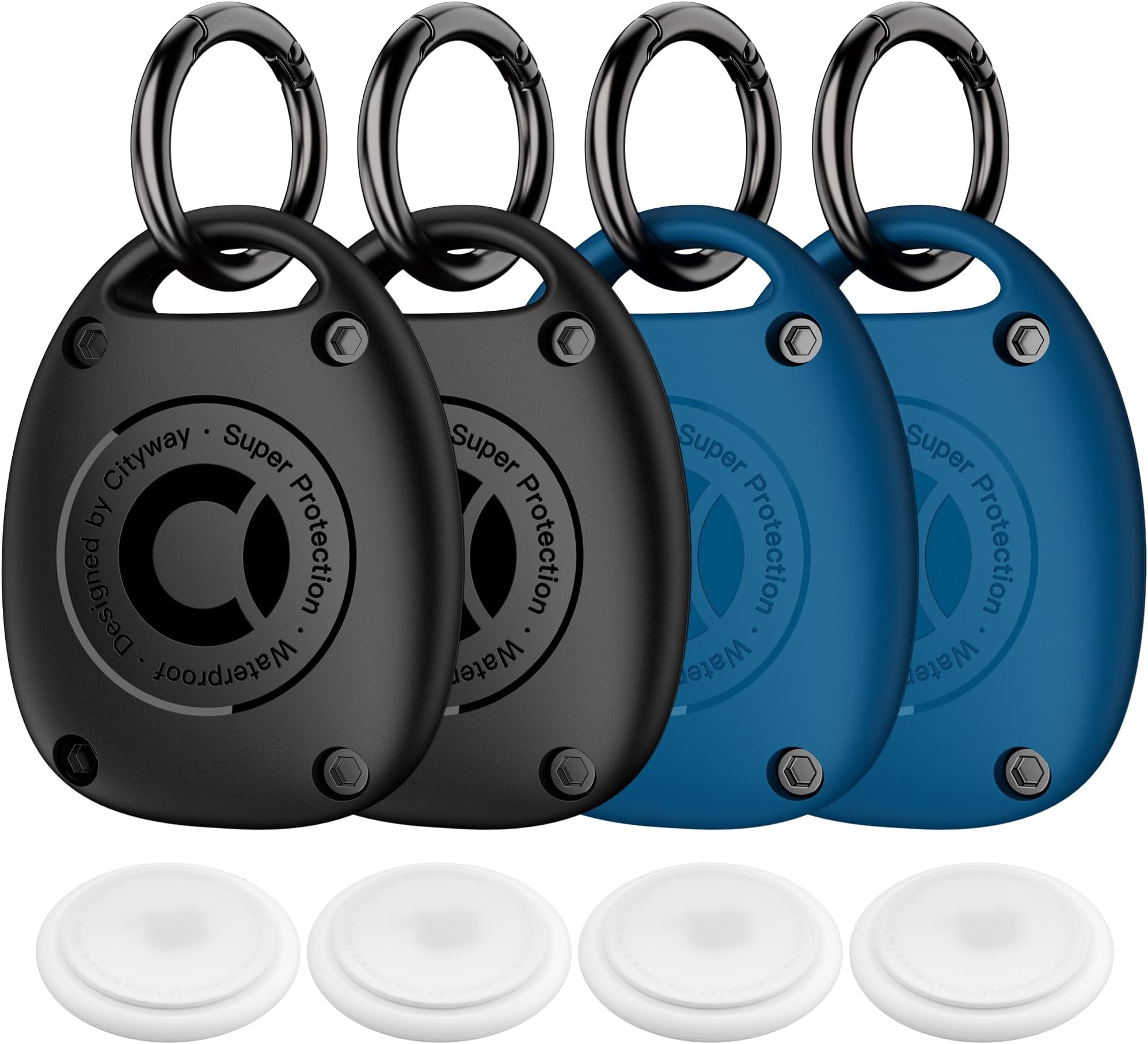 (4 Pack) AirTag Keychain Holder Case | IPX8 Waterproof, Ultra-Compact ...