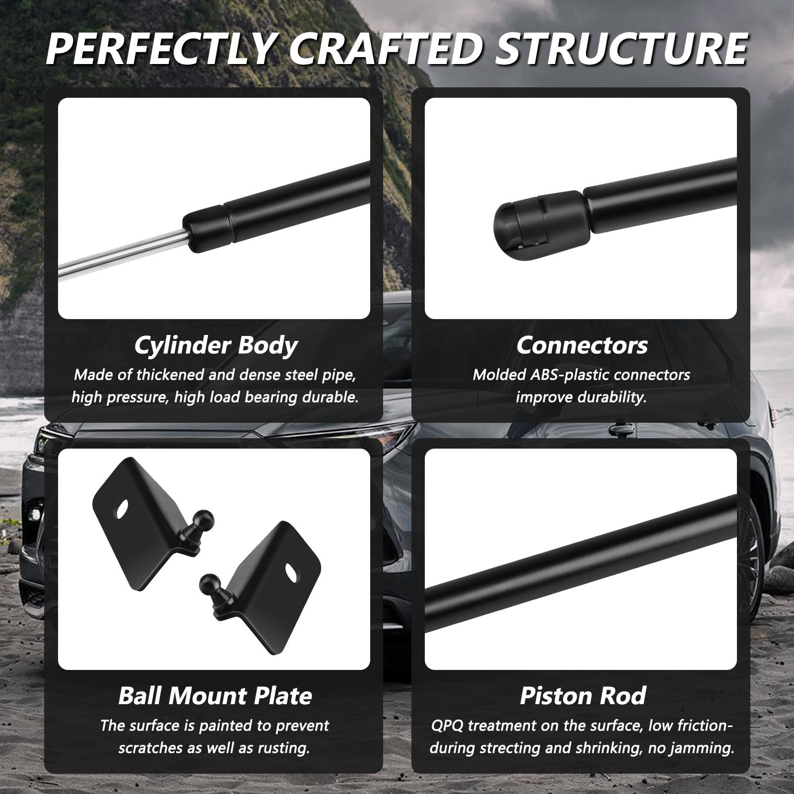 Snapklik.com : TECHPICCO Hood Struts For Grand Highlander 2024 2026 ...