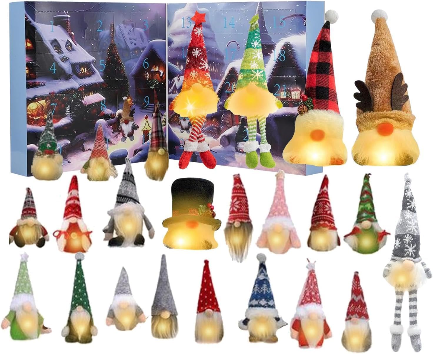 Christmas Gnome Advent Calendar 2024,24 Pieces Christmas Gonks Advent ...