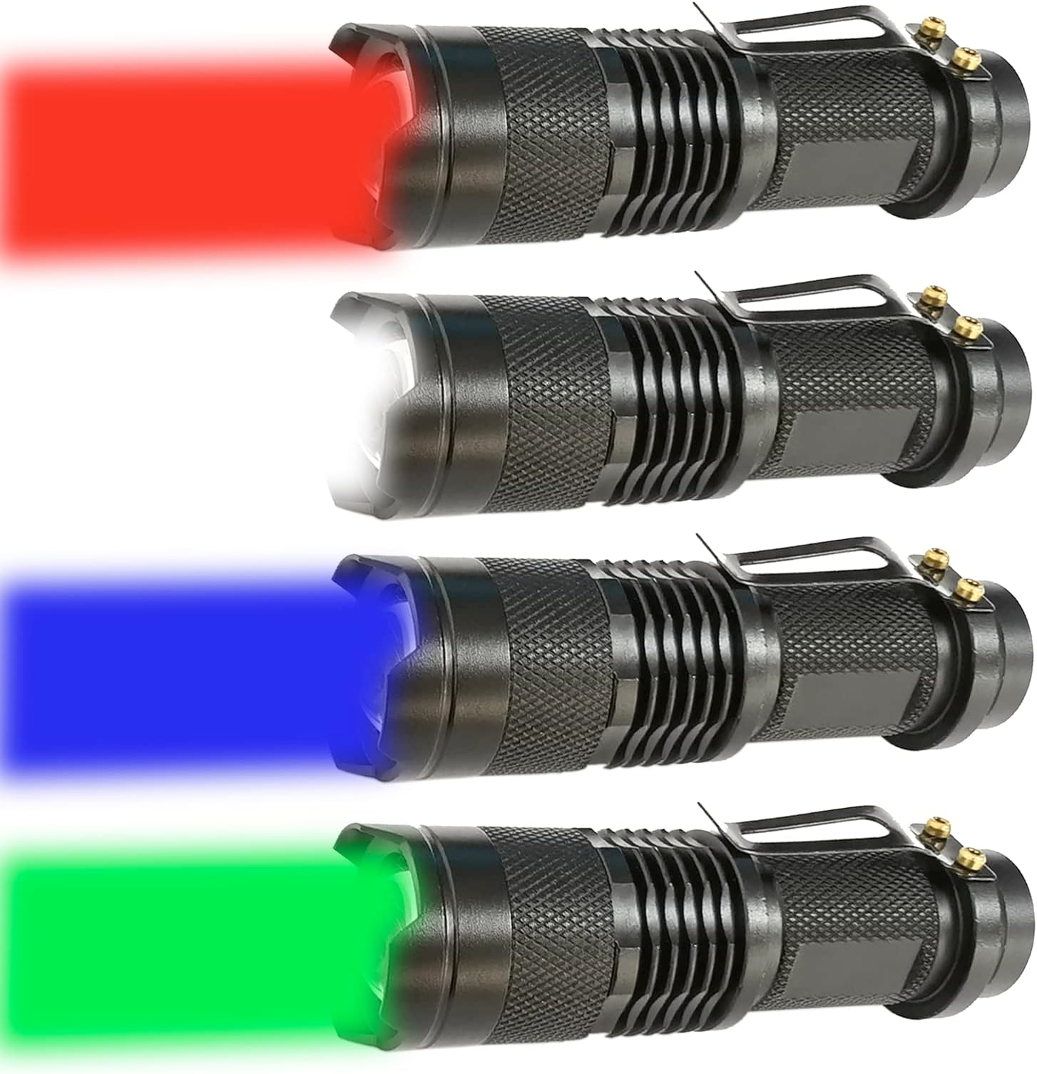 RaySoar (Pack of 4) 4 Color Light Single Mode Flashlight: Red Light ...