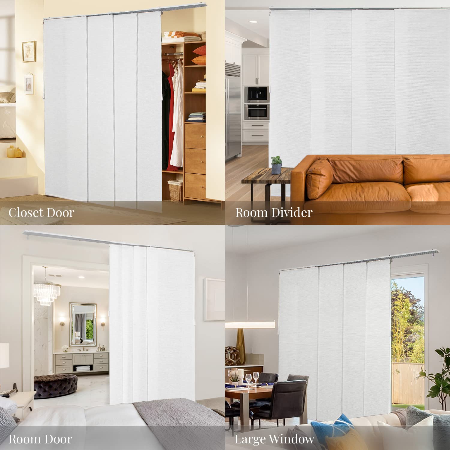 CHICOLOGY Embossed Textured Weave Fabric, Sliding Door Blinds, Room ...