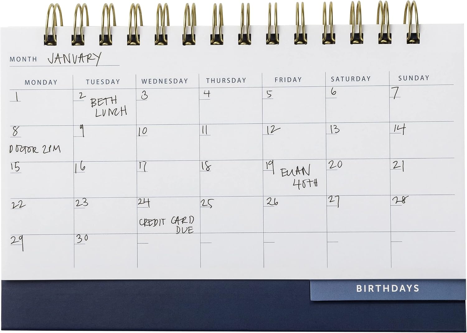 Busy B Week & Month Planner – undated calendar with built-in stand and ...