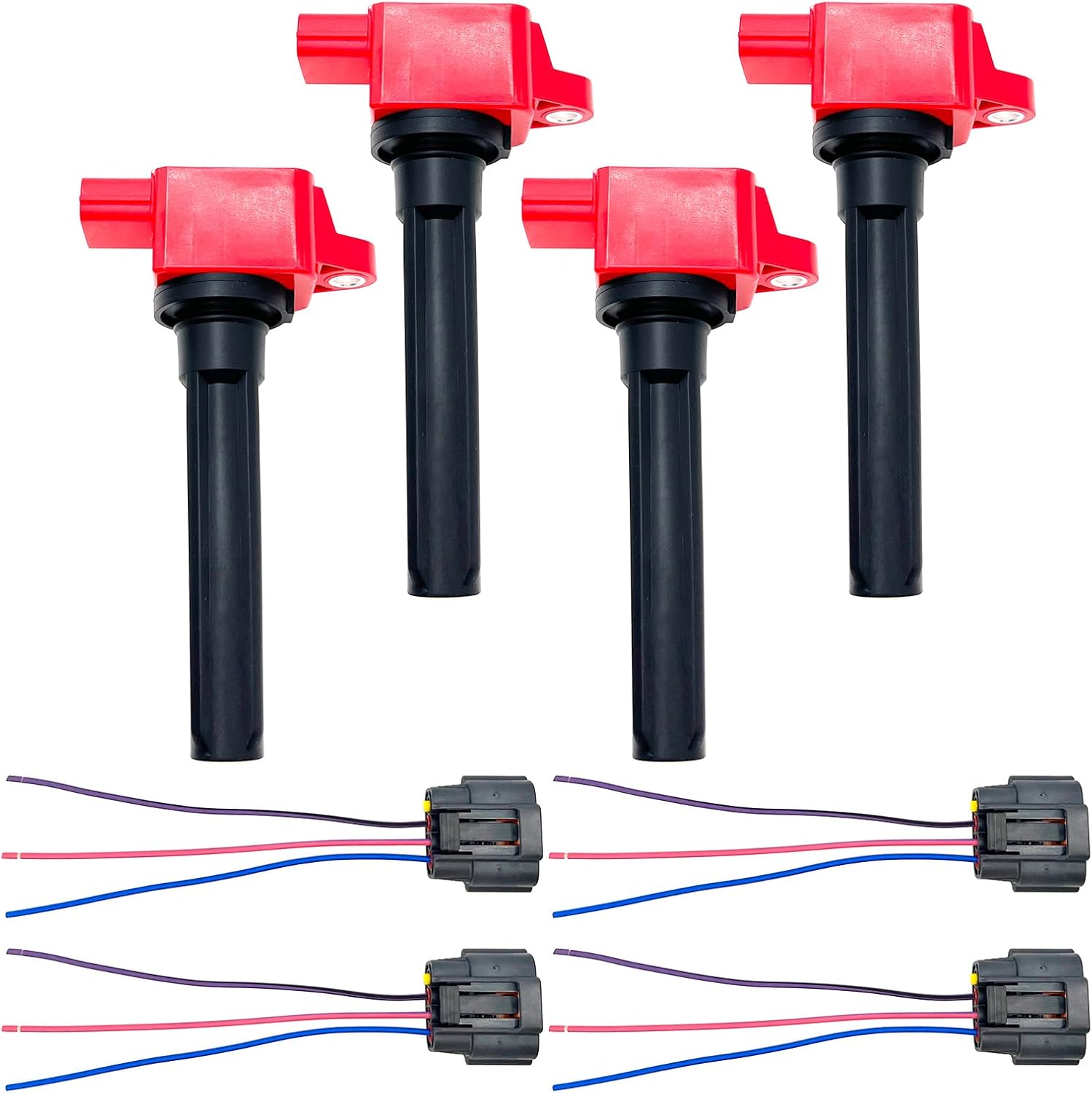 Amazon.com: Ignition Coils Wire Harness Plug Packs Set Of 4 Compatible ...