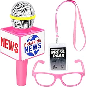 Yewong Kids Journalist News Reporter Costume Accessories Set Press Pass ...