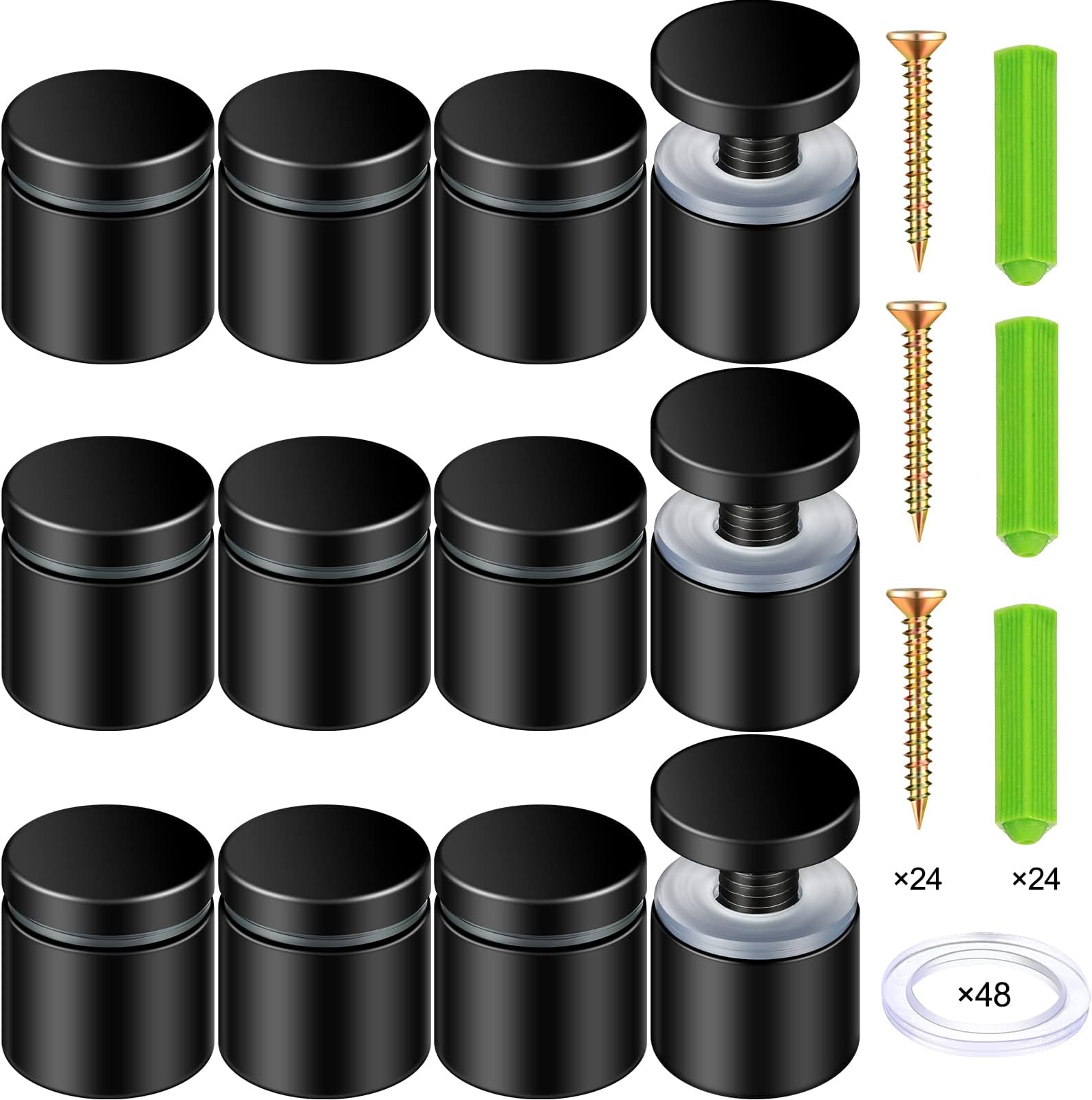 Amazon.com : Alamic Sign Standoffs Store Sign Holder Screws 1" x 1-5/8 ...