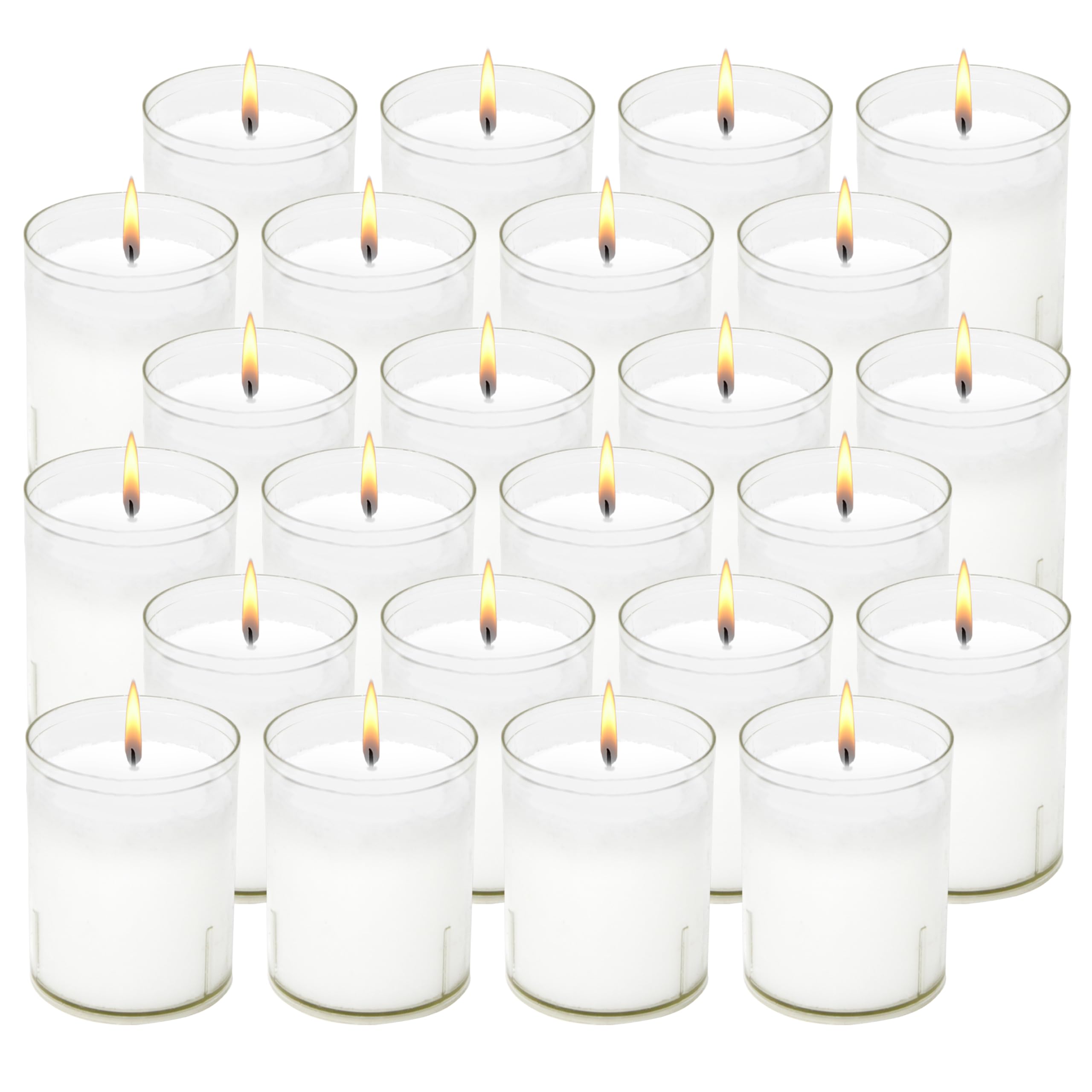 Amazon.com: 24-Hour Burning Votive Candles in Clear Unbreakable Plastic ...