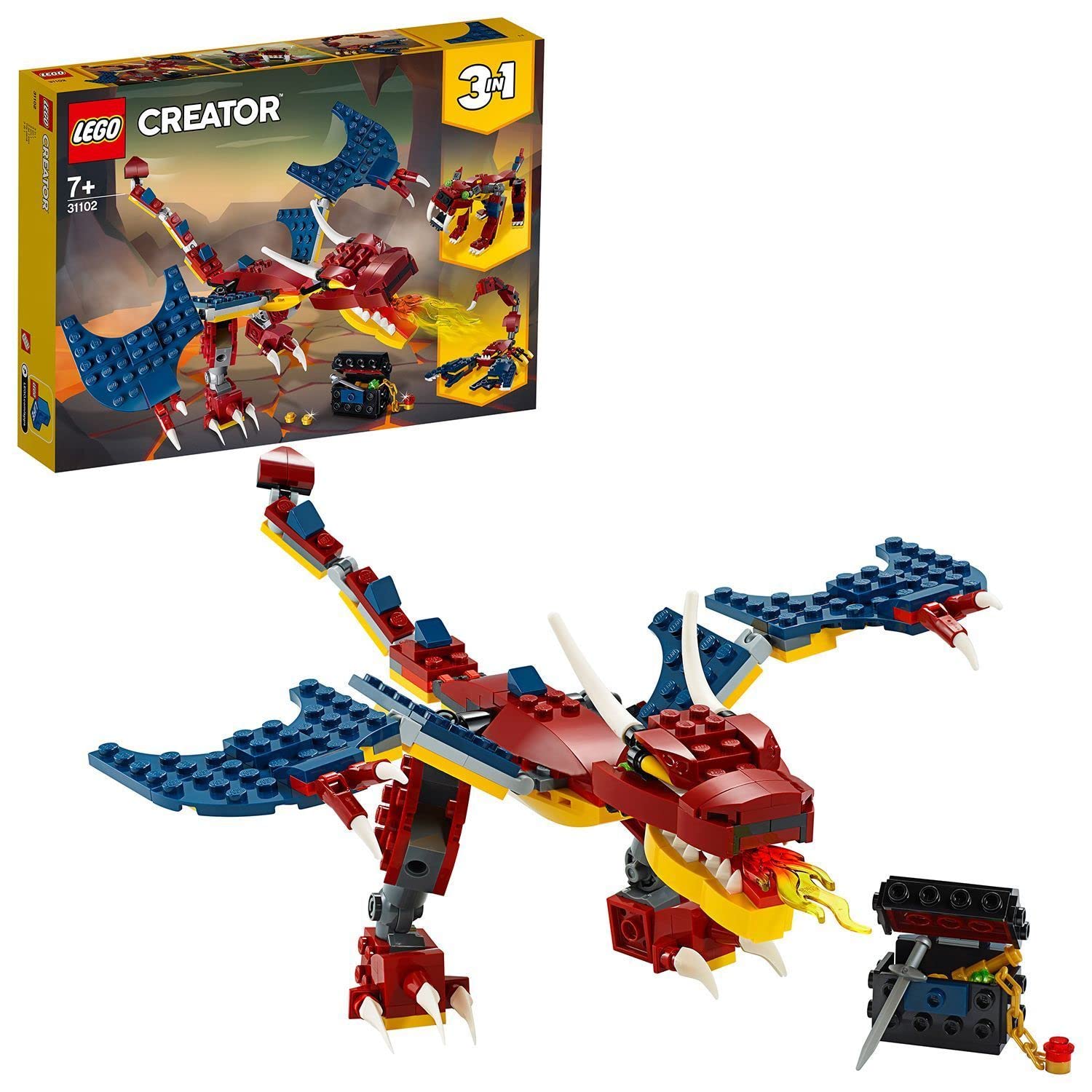 Buy LEGO 31102 Creator 3in1 Fire Dragon - Tiger - Scorpion Building Set ...