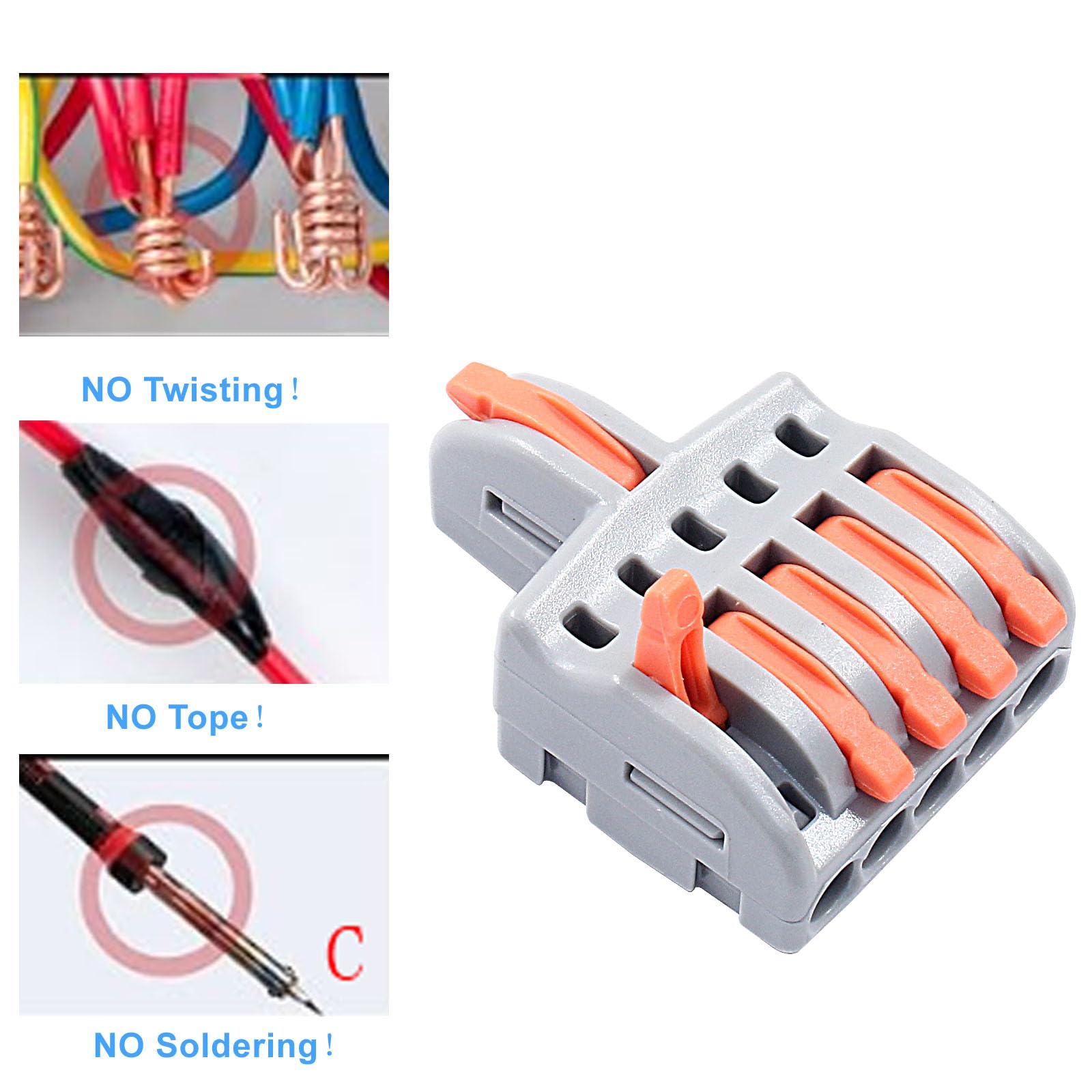 Snapklik.com : Litoexpe 10 Pcs 1 In 5 Out Mini Electrical Wire Connectors