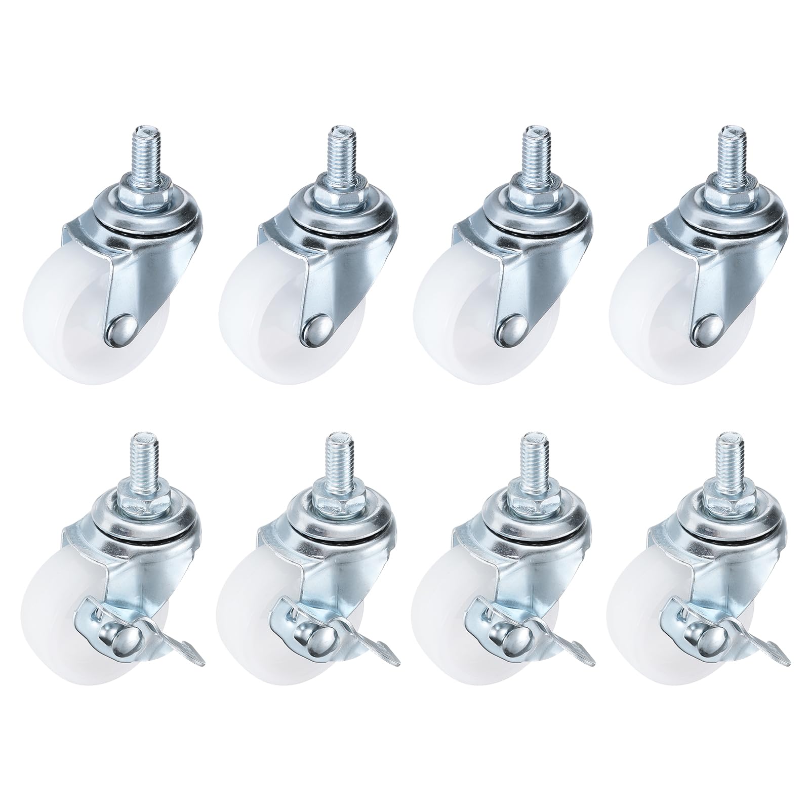 Threaded Caster Wheels 4-Pack 1 Inch Stem Casters - Brown Threaded ...