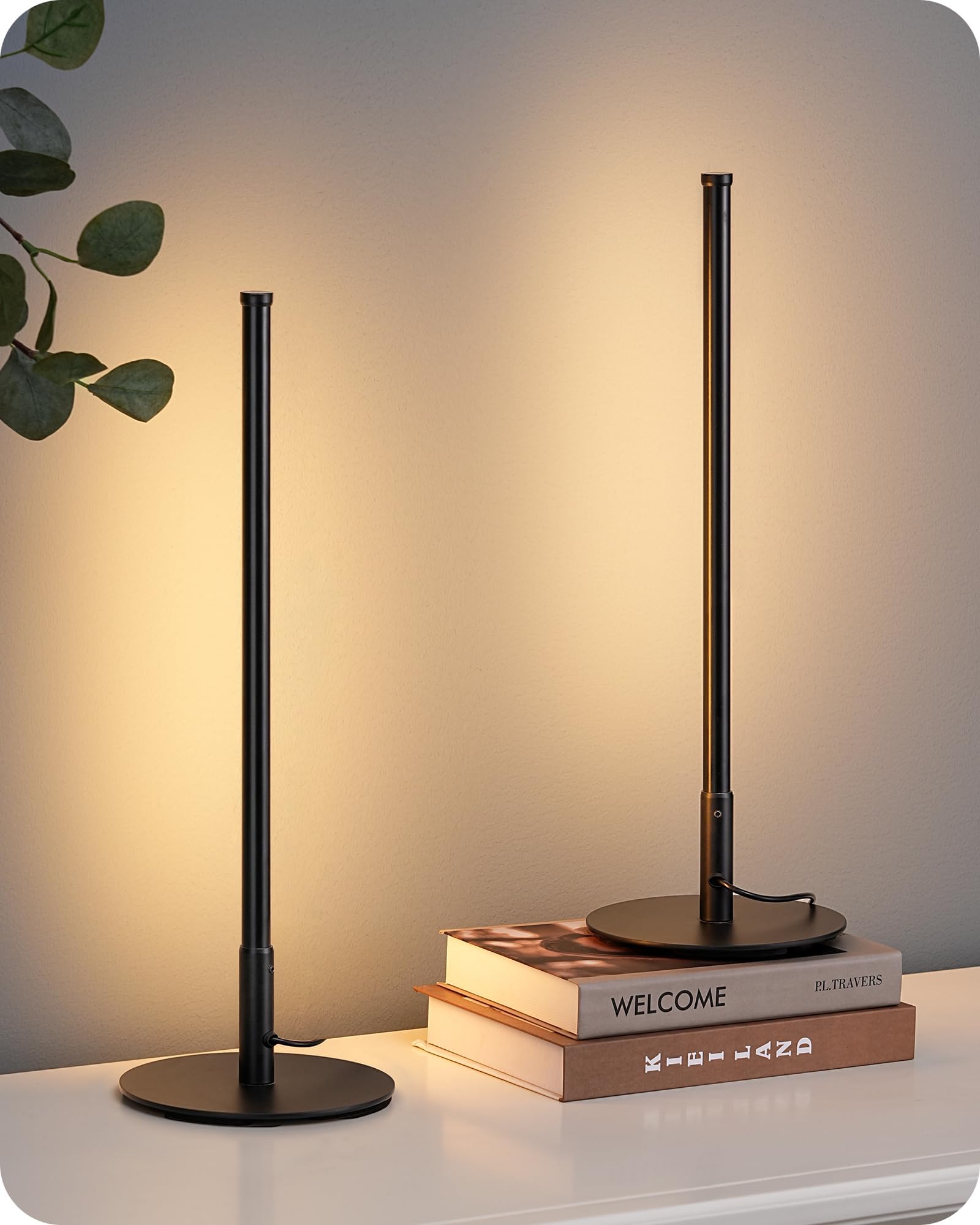 EDISHINE Modern LED Table Lamp, 3 Color Temperatures, Stepless Dimmable ...