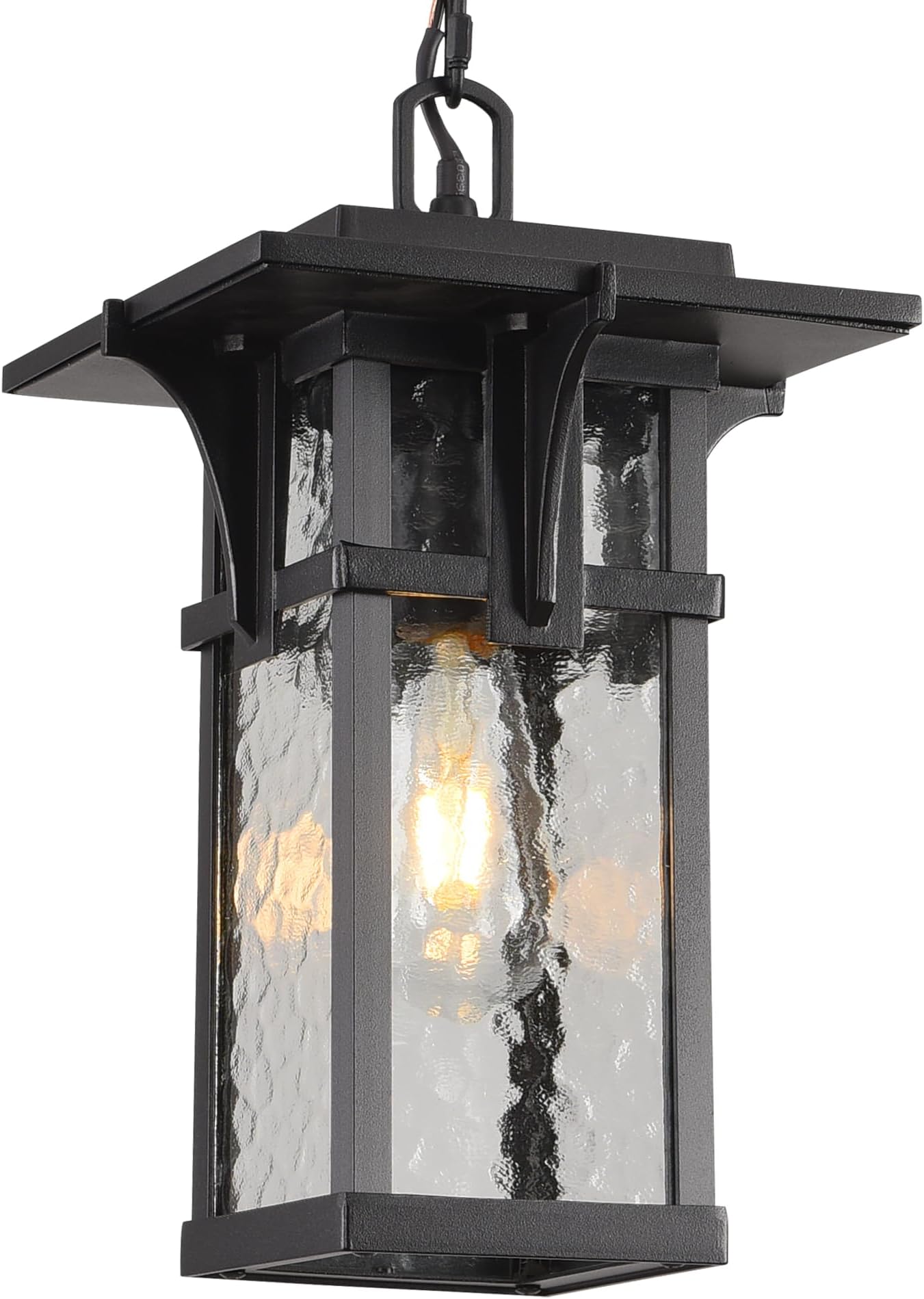 Smeike Outdoor Pendant Lights, Black Exterior Hanging Porch Lights ...