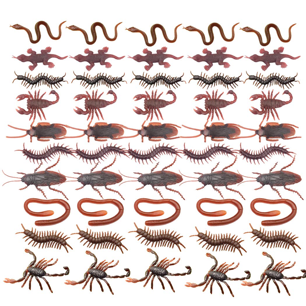 Funpa 50PCS Joke Toy Creative Realistic Insect Trick Bugs Fake Bugs ...