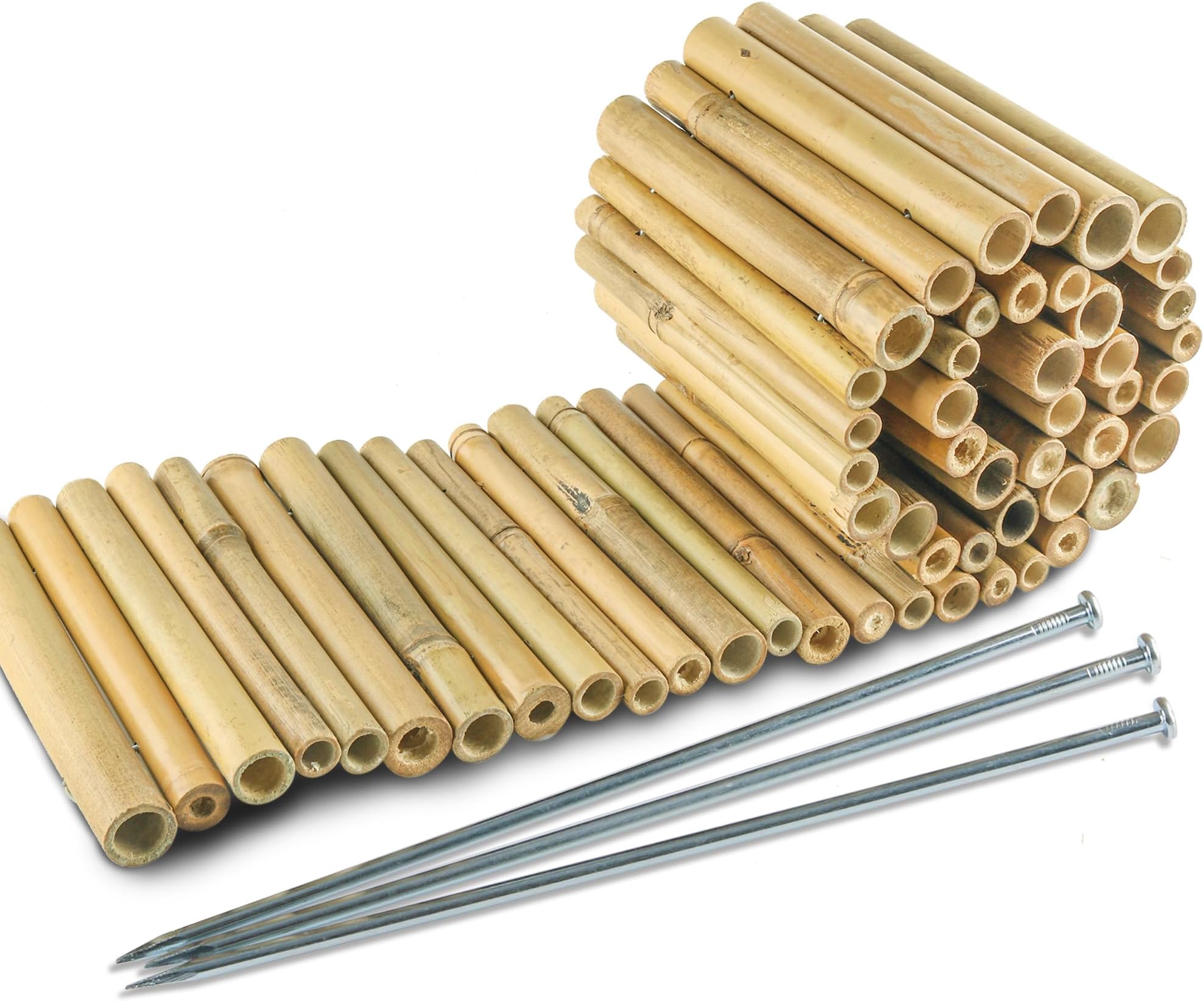 Amazon.com : Worth Garden Log Rolls Edging - Wooden Short Fence Border ...