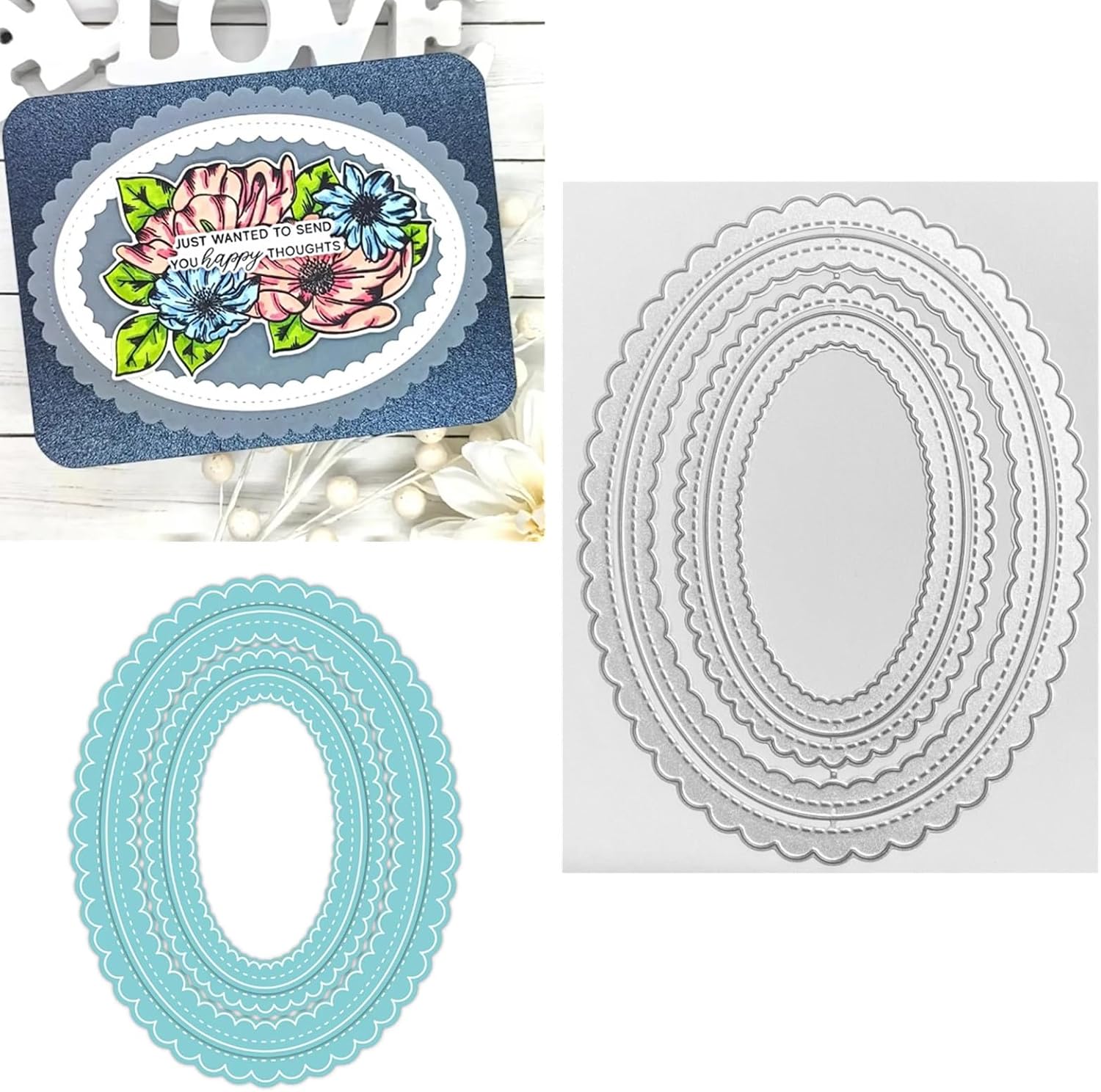 Amazon.com: Scalloped Oval Nesting Metal Frame Wedding Cutting Dies ...
