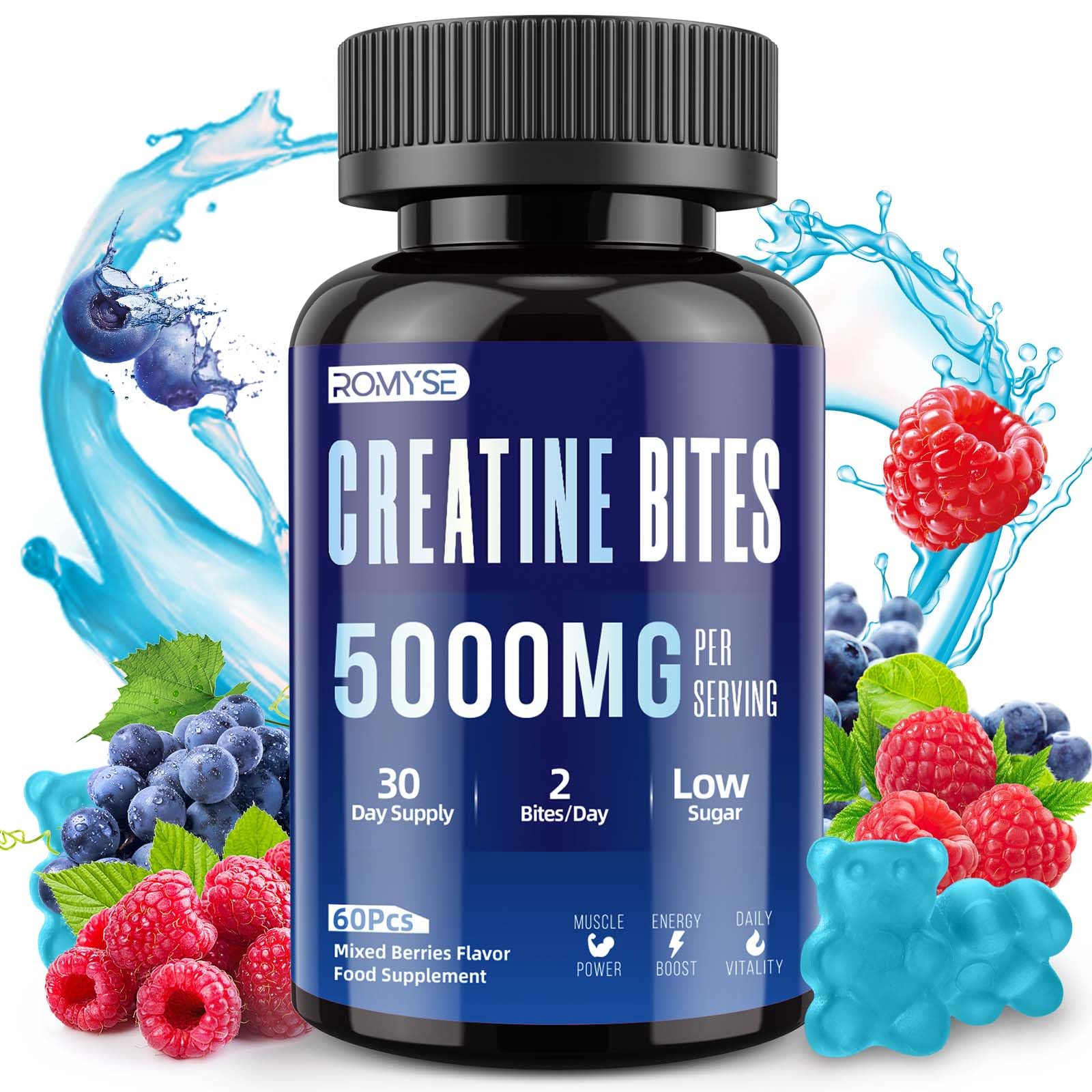 Amazon.com: ROMYSE Creatine Bites - 5g Creatine Monohydrate Per Serving ...