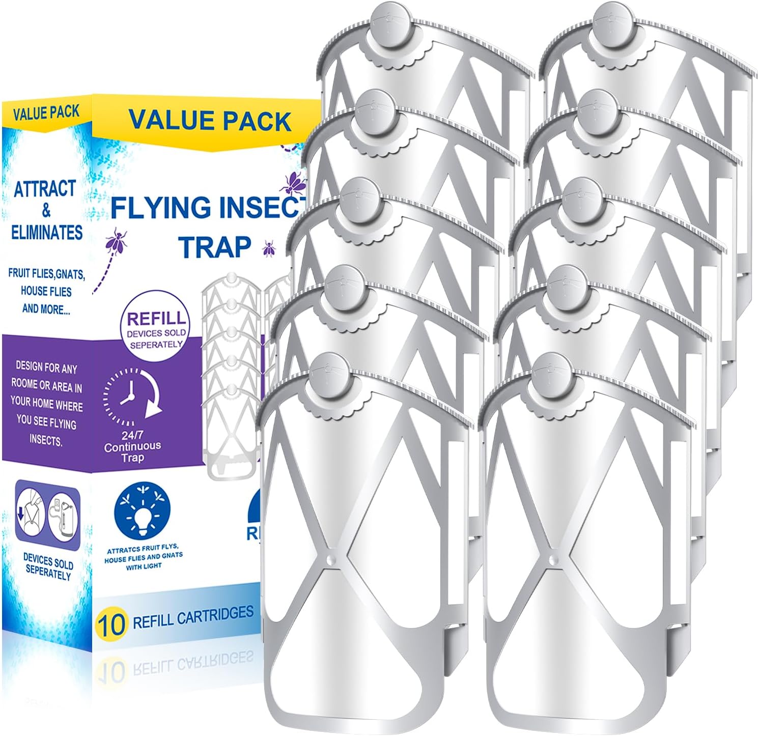 Amazon.com : Zevo Flying Insect Trap for Indoors: Light Trap Captures ...