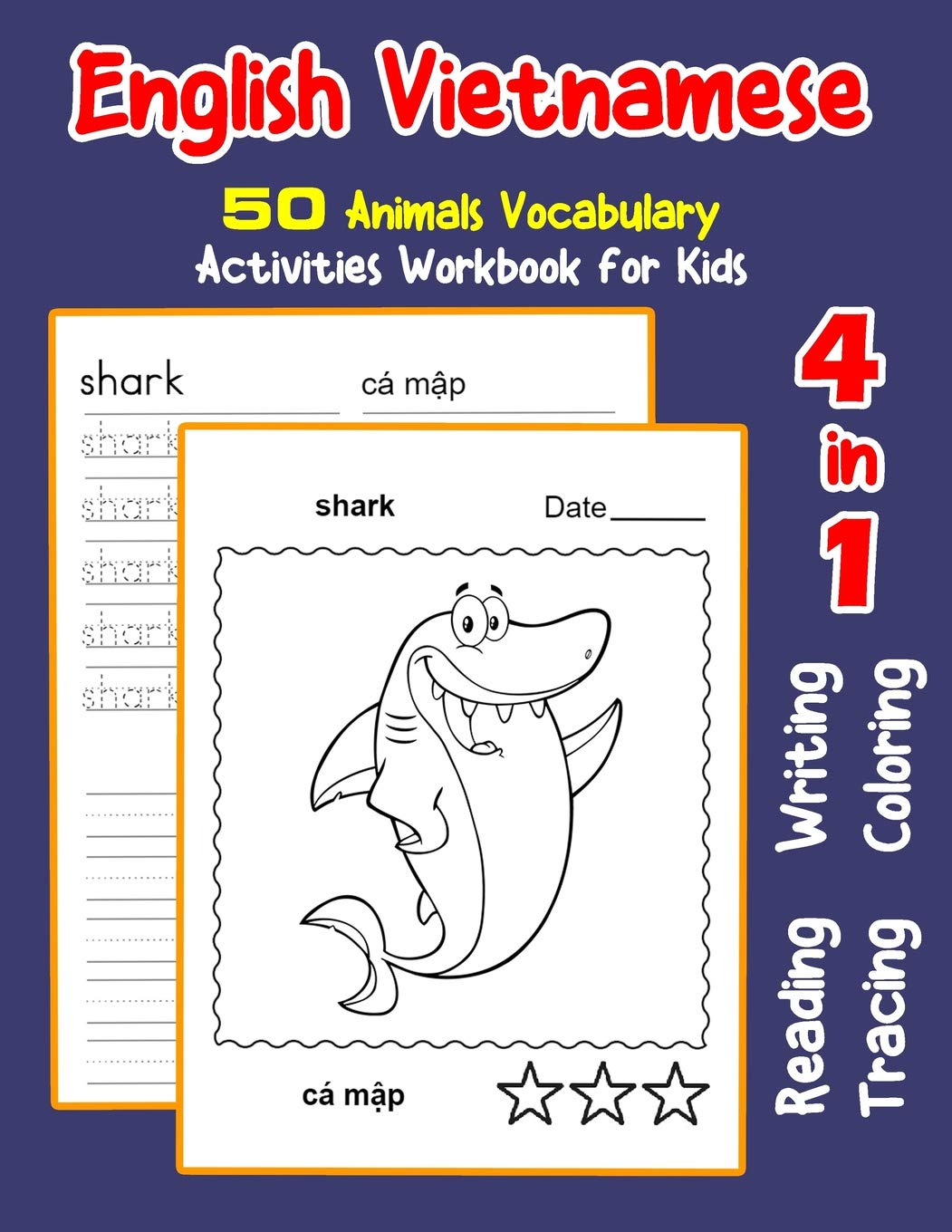 English Vietnamese 50 Animals Vocabulary Activities Workbook for Kids ...