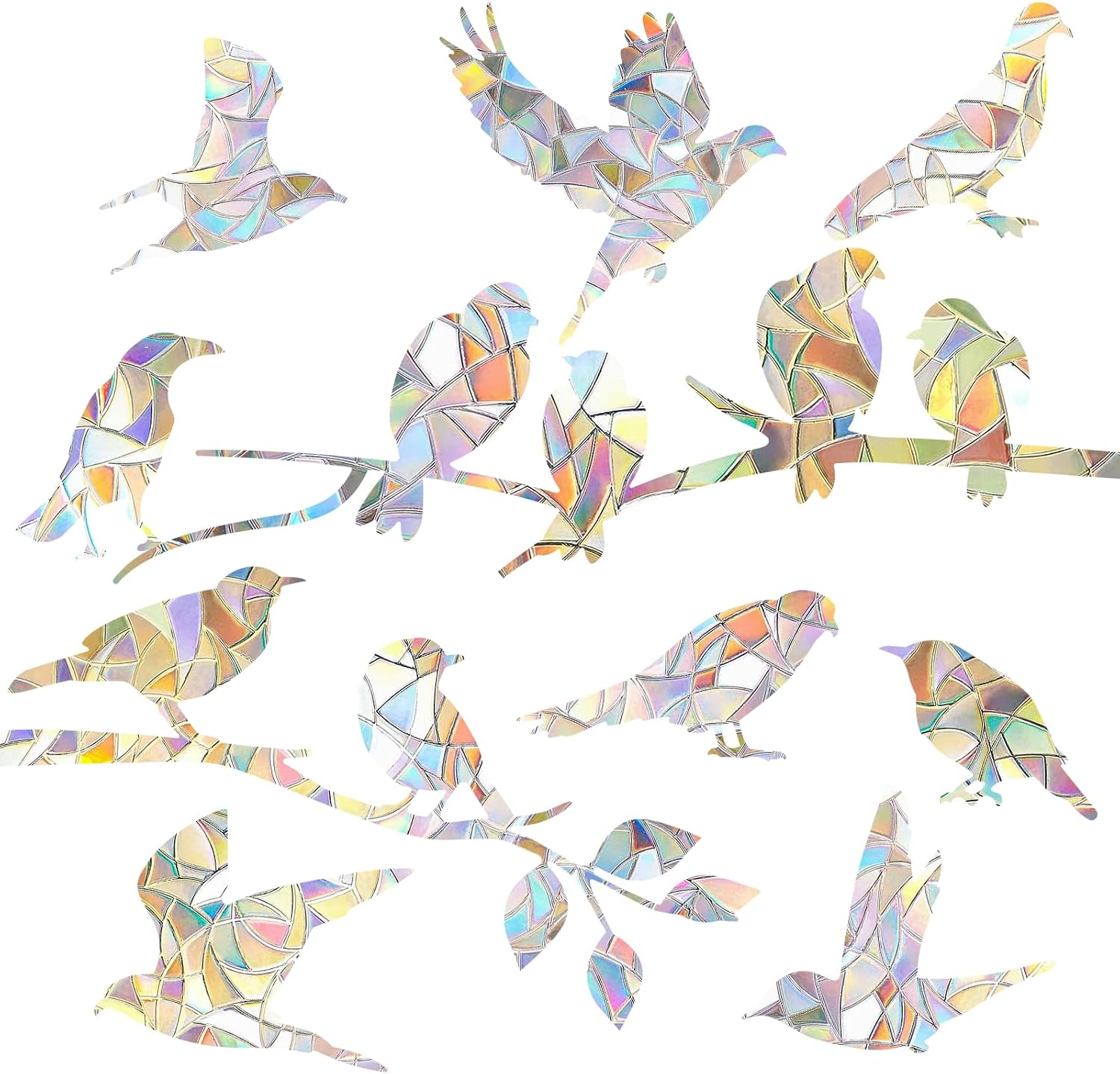 Amazon.com: Non Adhesive Rainbow Window Clings for Glass Window Decals ...