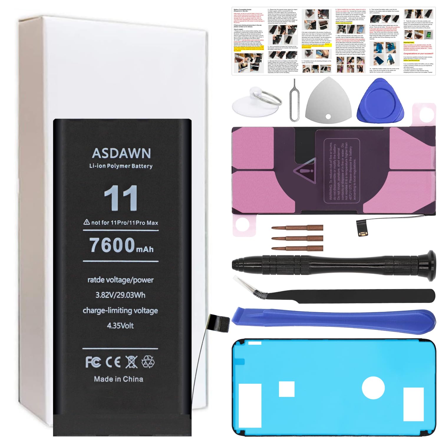 Iphone 11 Pro Battery 3500mAh IPhone 11 Battery Replacement Kit ...