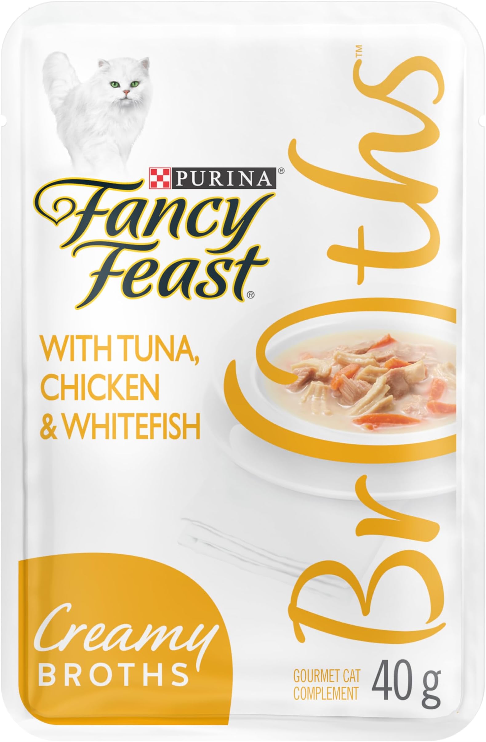 Fancy Feast Creamy Broths Cat Food Complement, Tuna, Chicken ...