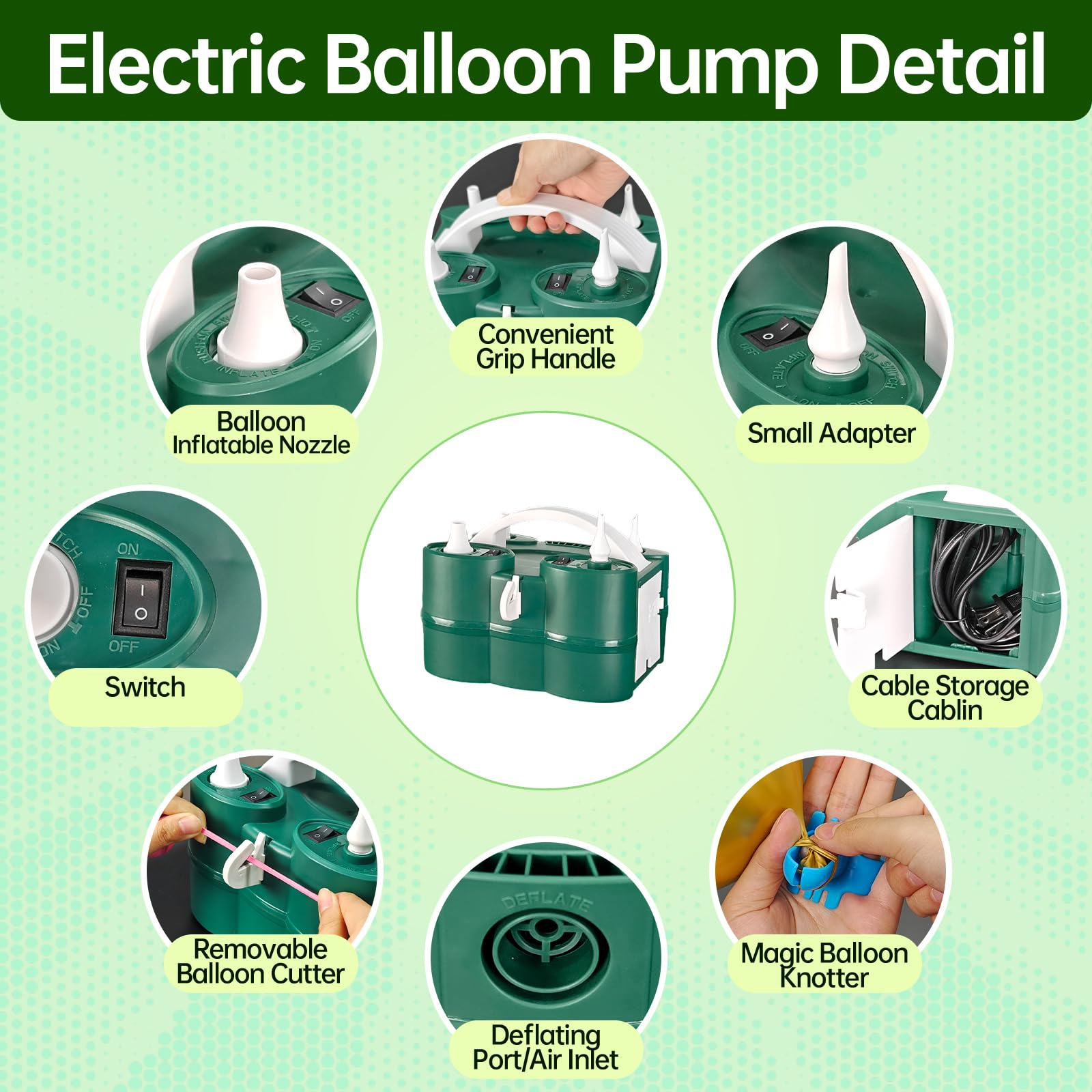 Snapklik.com : Electric Balloon Pump, 3-in-1 Portable Electric Air ...