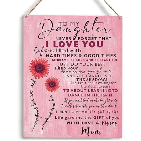 Amazon.com : Inspirational Sunflower Daughter Gift from Mom Wall Art To ...