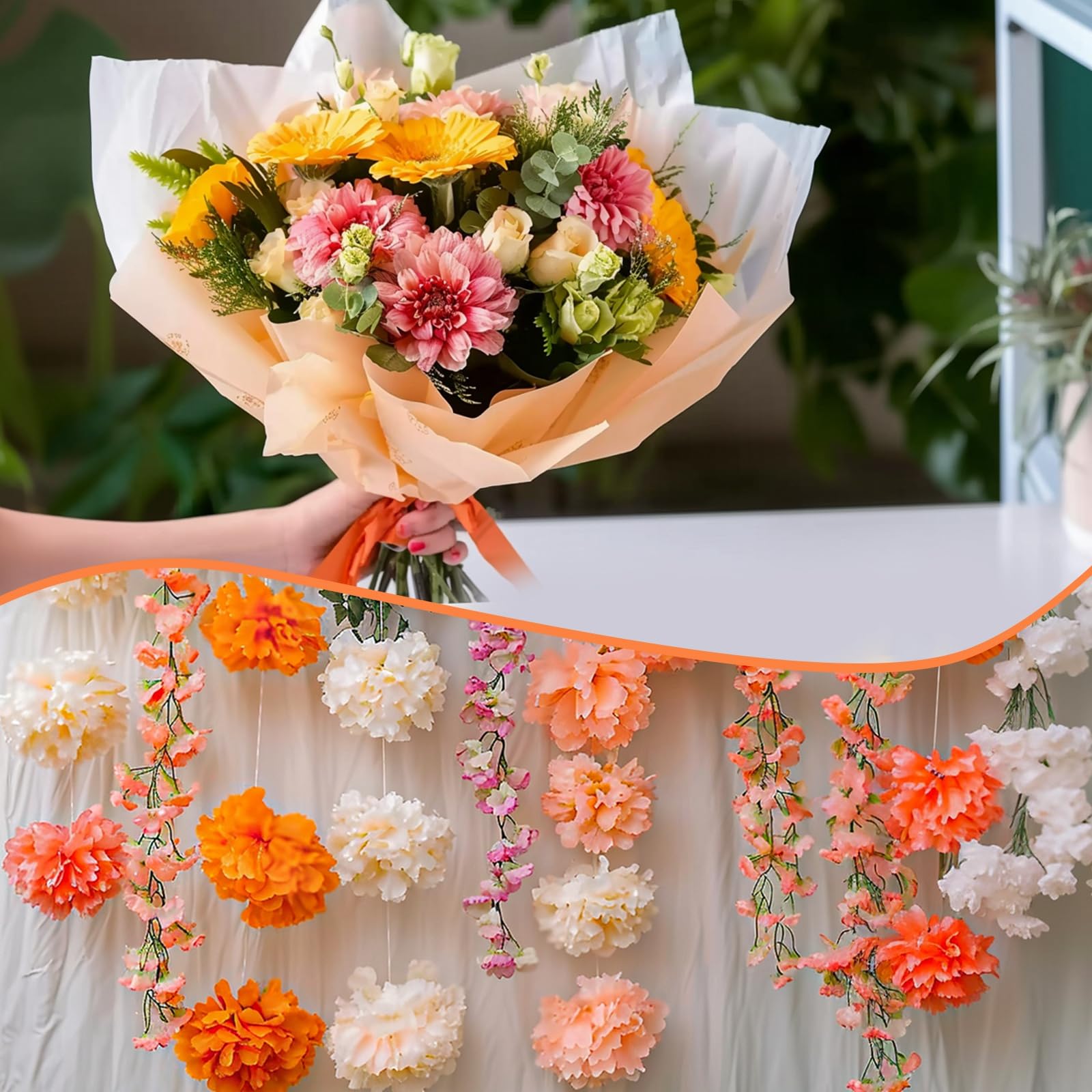 Snapklik.com : 160 Sheets Tissue Paper, Orange Tissue Paper 20 X 14 ...