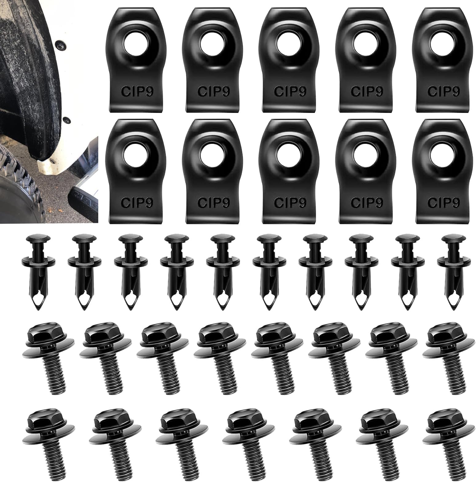 Amazon.com: Nowkont Pack-35 Car Bumper Fender Liner Push Retainer ...