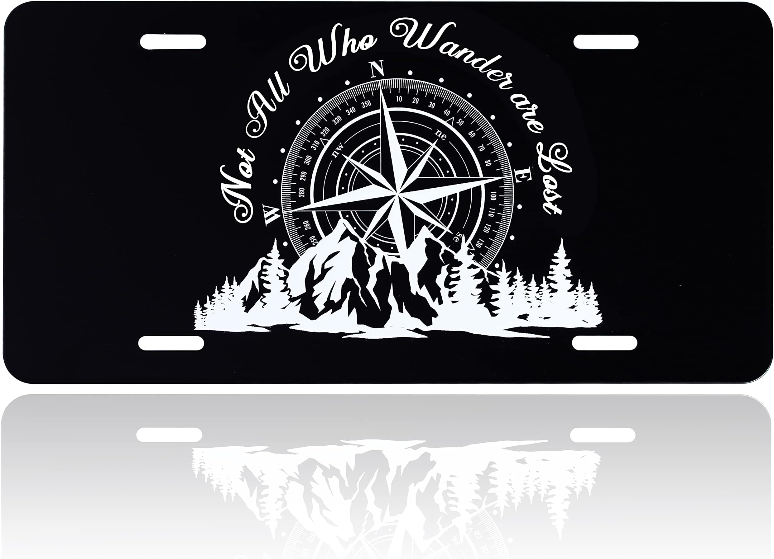 Amazon.com: Engraved Viking Runes Vegvisir Compass Car Tag Diamond ...