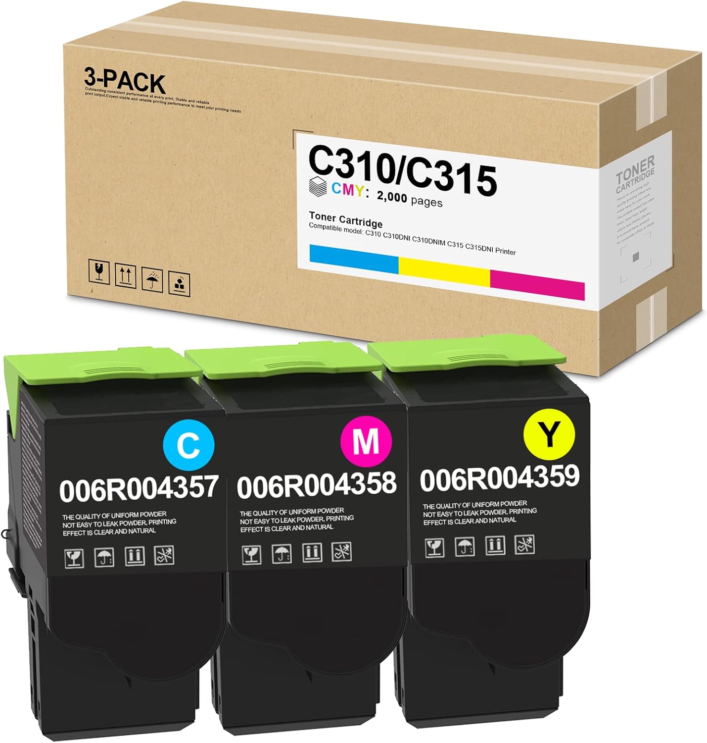 Amazon.com: C310/C315 Color Toner Cartridge Set 006R004357 006R004358 ...